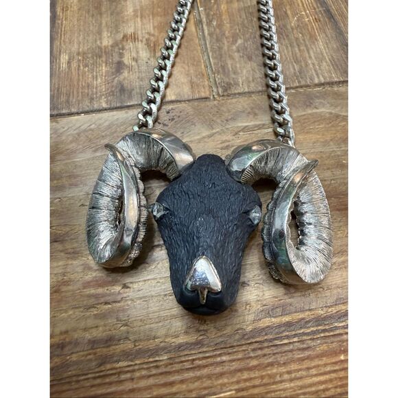 Razza | Jewelry | Vintage Razza Ram Head Pendant Aries Necklace Zodiac ...